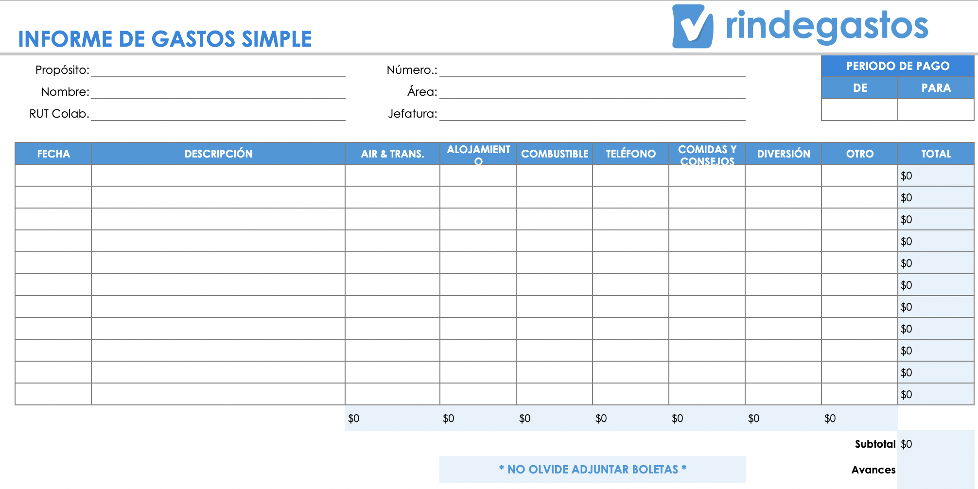 Descarga Gratis: 7 Planillas de Control de Gastos